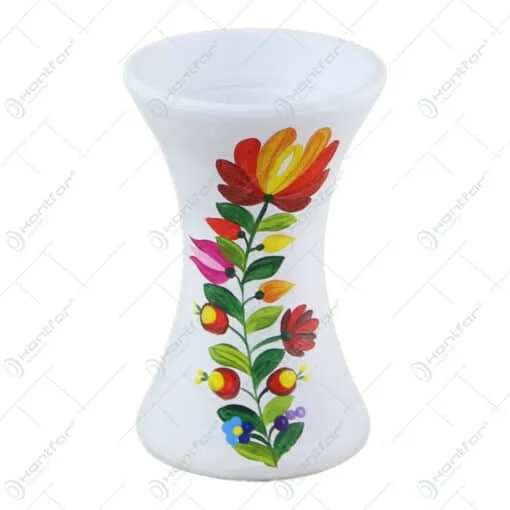 Vaza din ceramica pictat manual 15 CM Flori/Etno - Hontfar