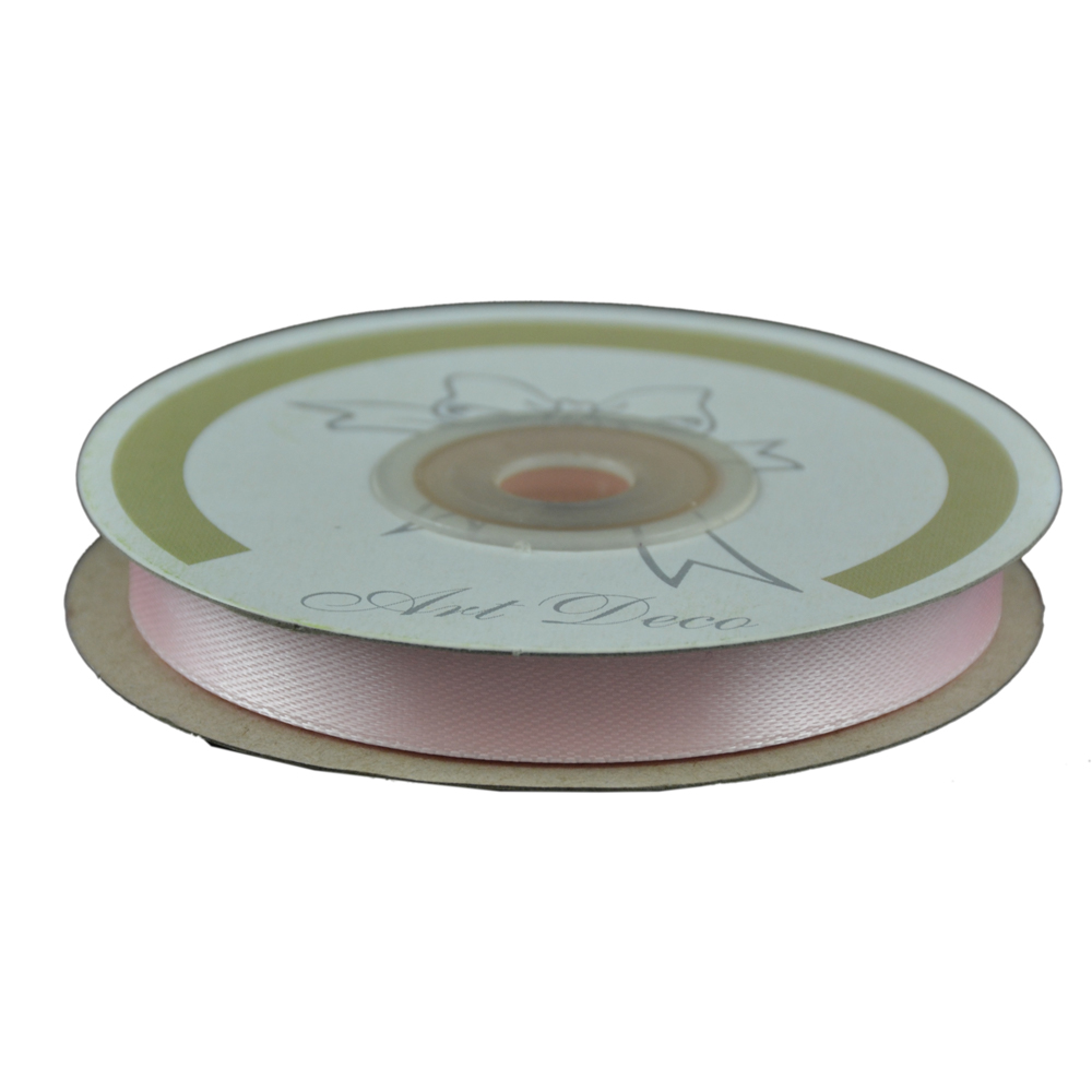 Rola panglica satin Roz pal 10 mm x 25 m, Art Deco - Hontfar