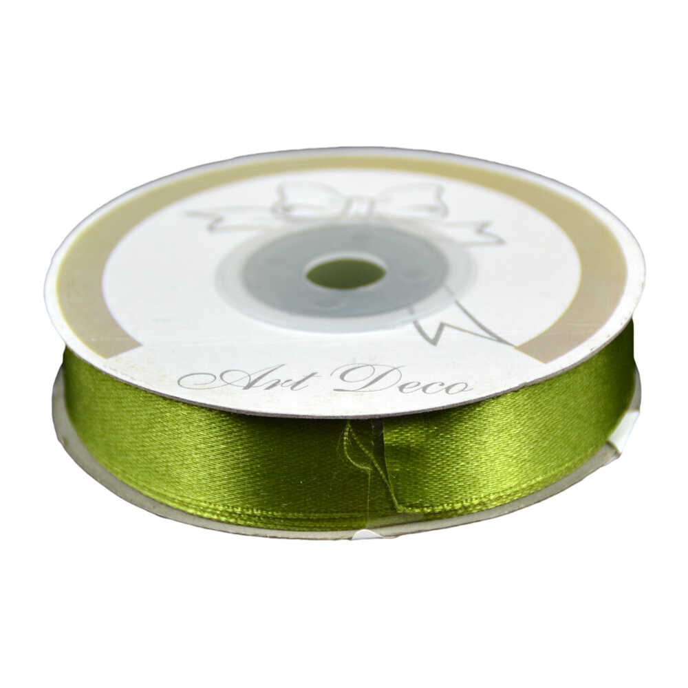 Rola panglica satin Verde 15 mm x 25 m, Art Deco - Hontfar