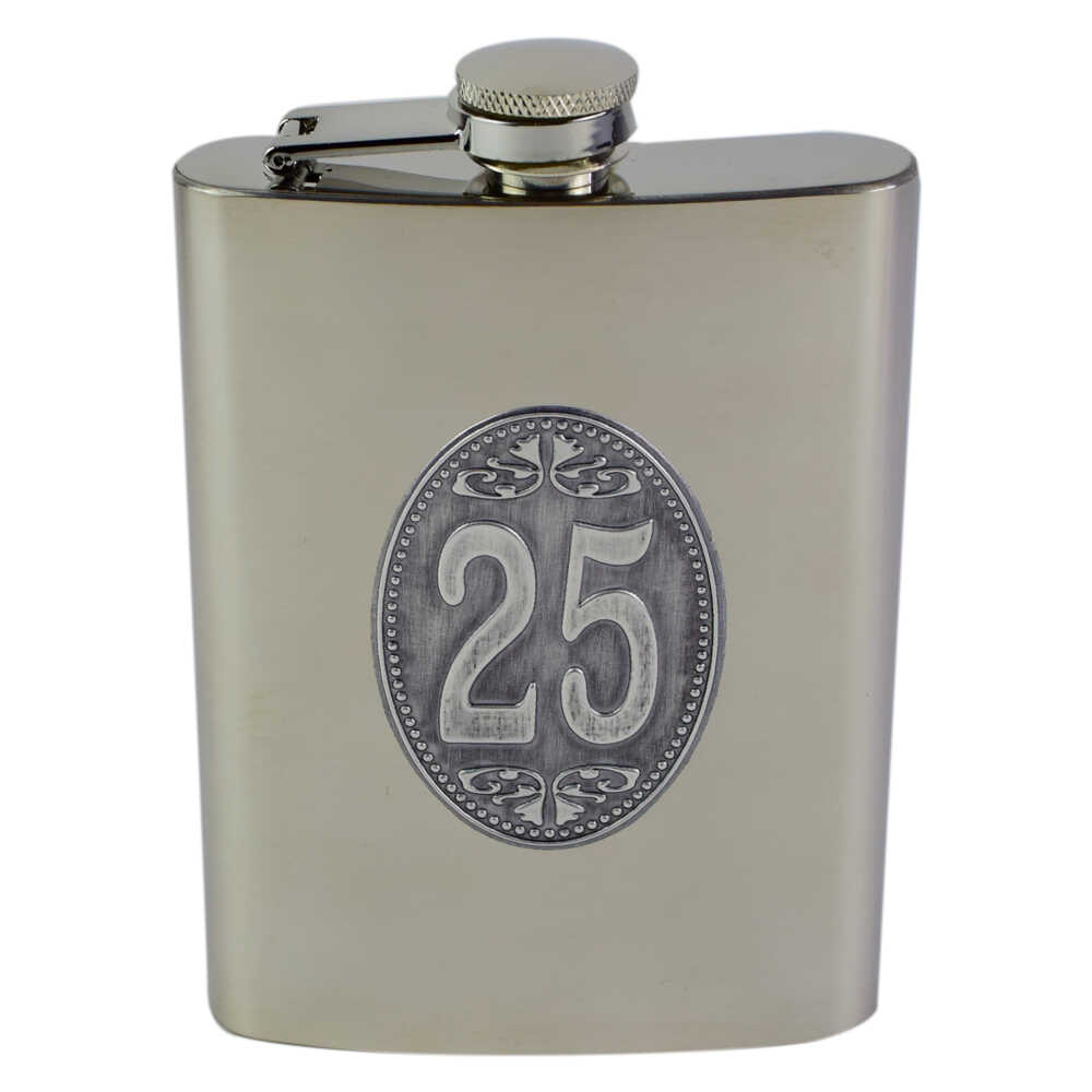 Plosca scunda din metal cu decor embosat - 25 - Hontfar