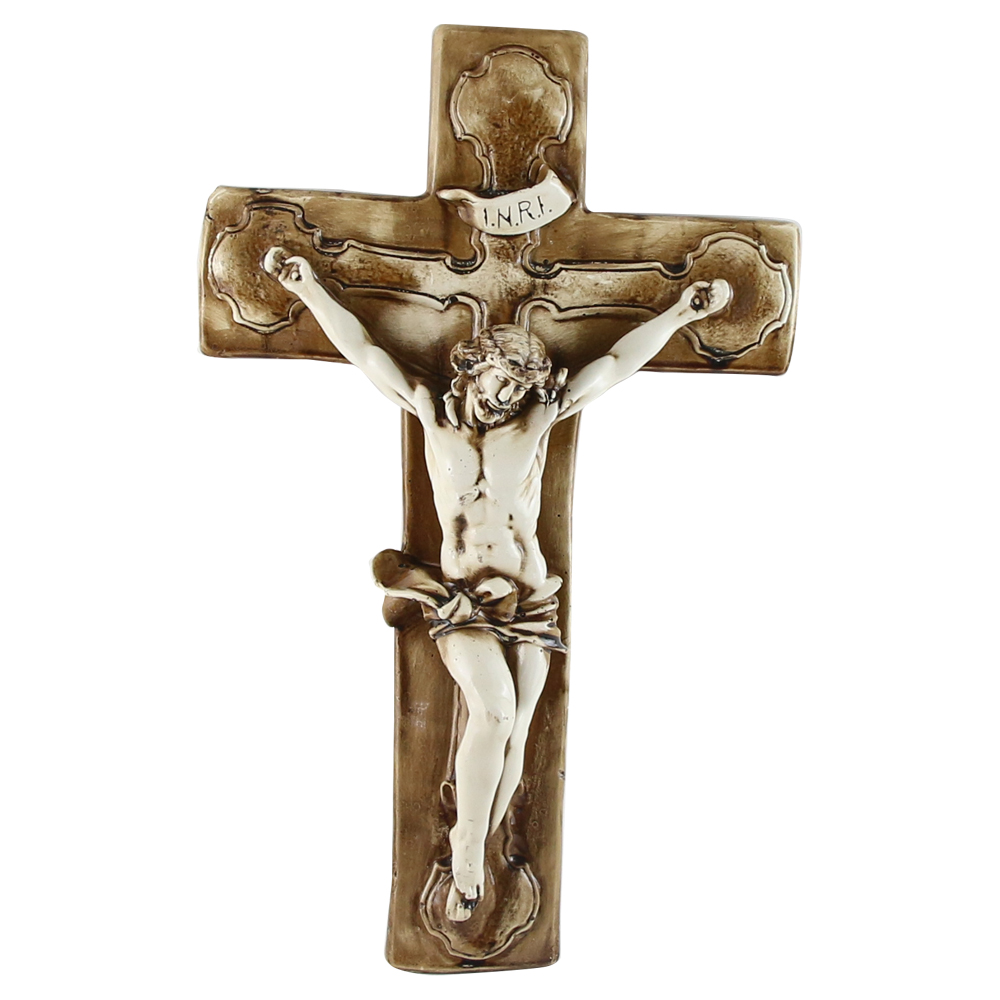 Crucifix cu Isus rastignit din ipsos 26x41 CM - Hontfar