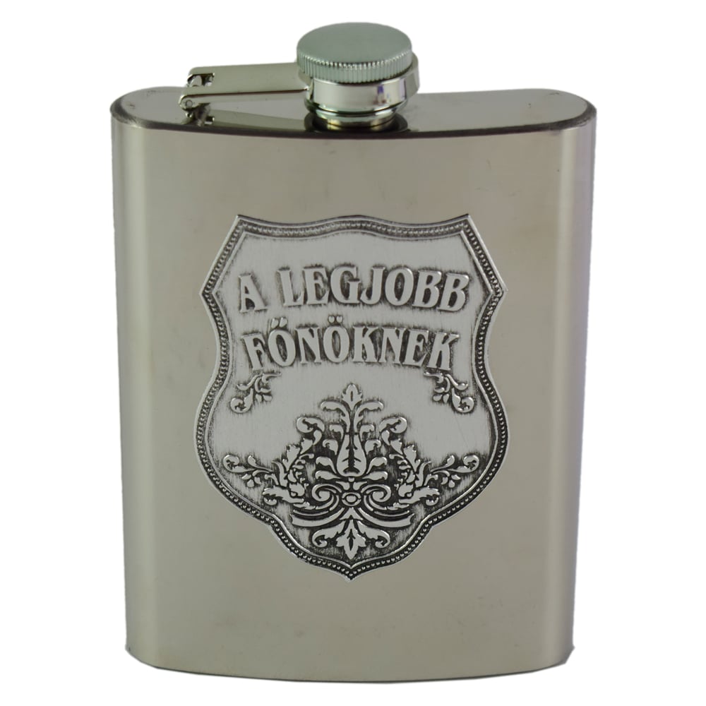 Plosca din metal cu decor embosat - A legjobb Fonoknek - Hontfar