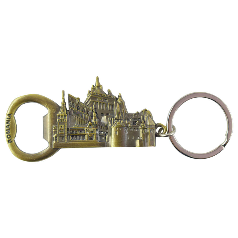 Breloc din metal cu desfacator sticle 10 CM, Castele din Romania - Hontfar