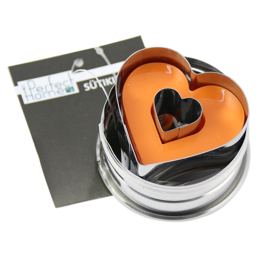 Forma de inima pentru prajituri din inox 5 CM, Perfect Home - Hontfar