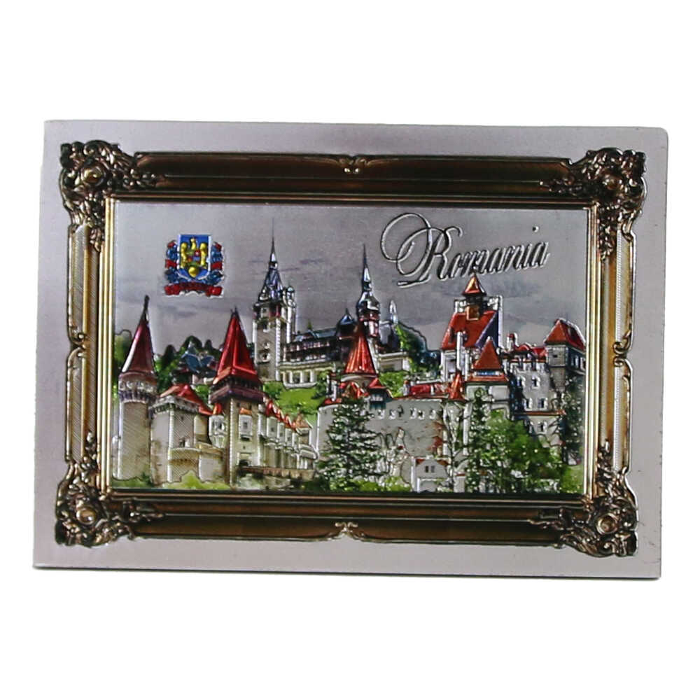 Magnet de frigider din metal 9x6 CM - Castele, Romania - Hontfar