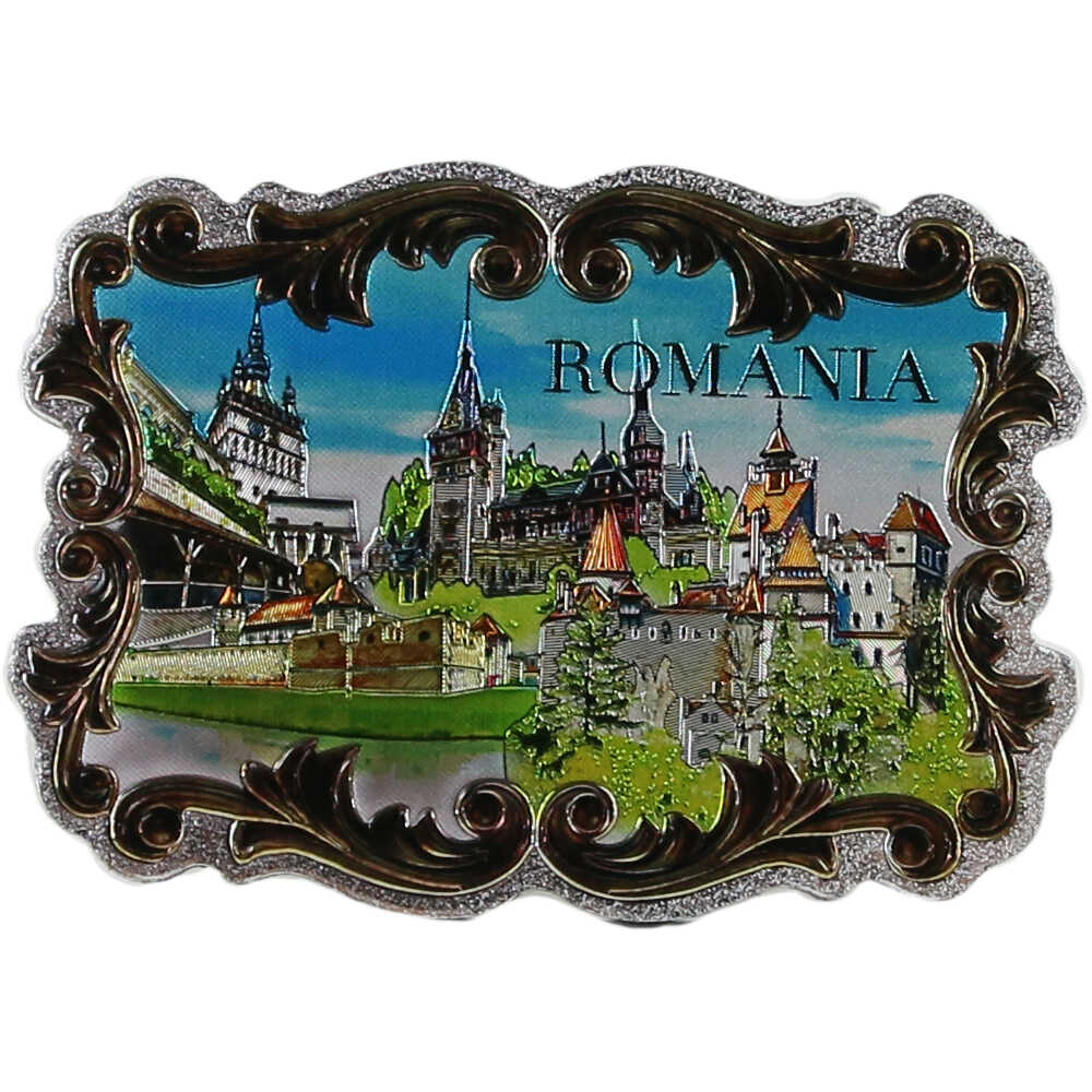 Magnet de frigider din metal 8x6 CM - Castele & Cetati - Hontfar