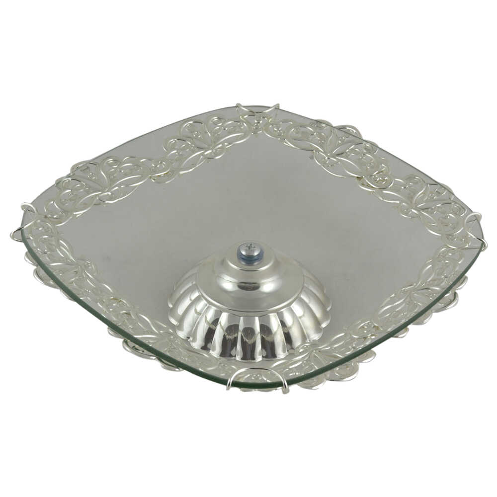 Fructiera realizata din sticla cu picior -Elegant Metal - Hontfar