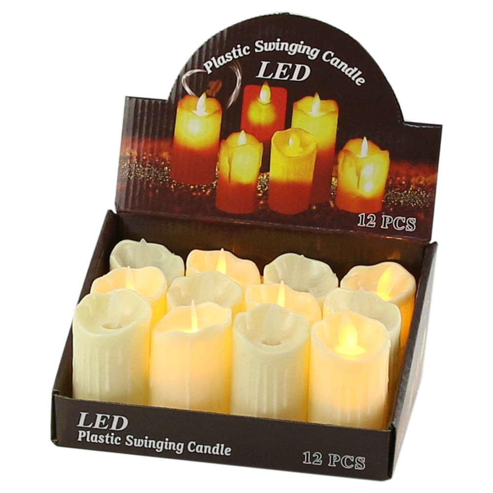 Set 12 lumanari cu led, efect de flacara reala 8 CM - Hontfar