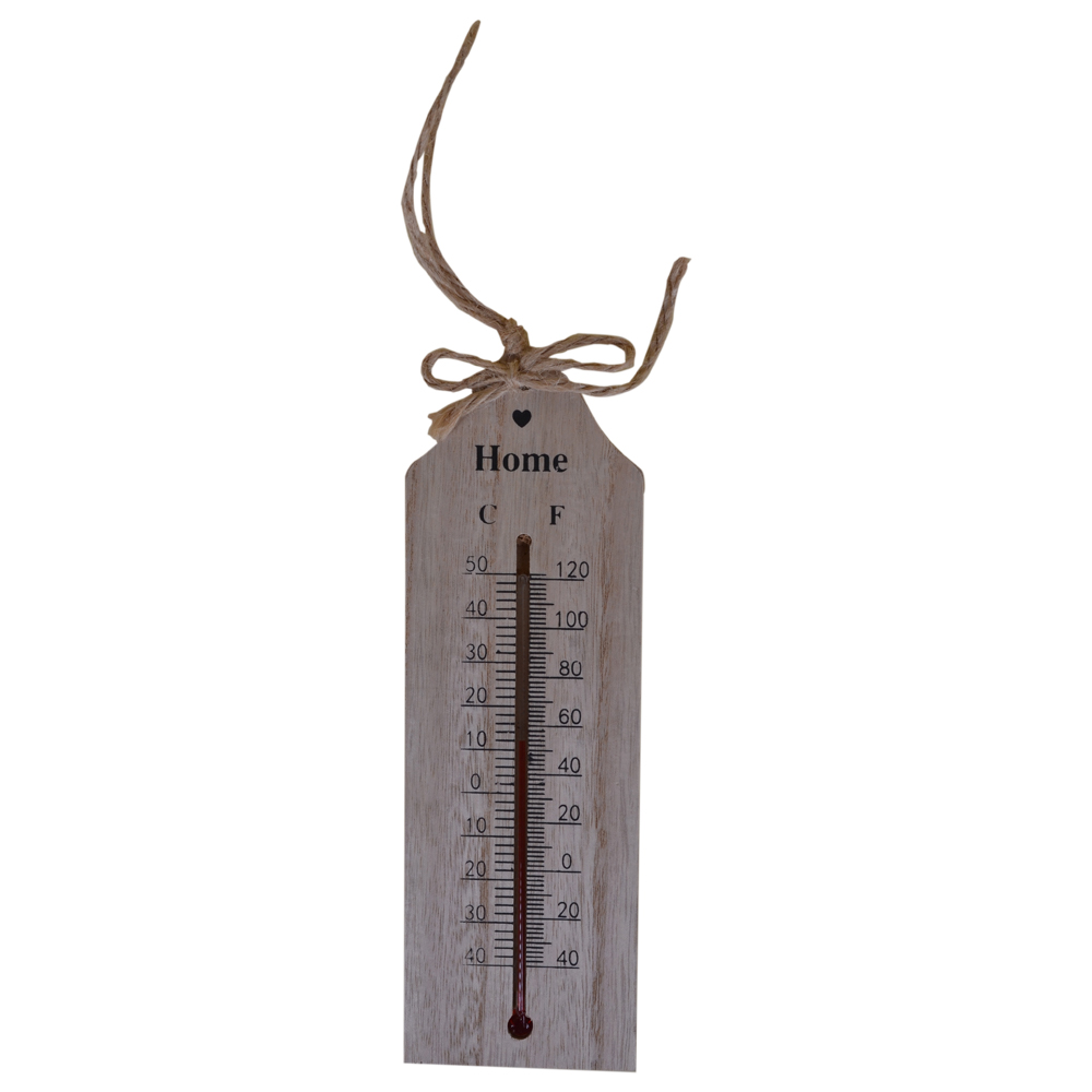 Termometru pentru interior realizat din lemn - Design cu inscriptia ...