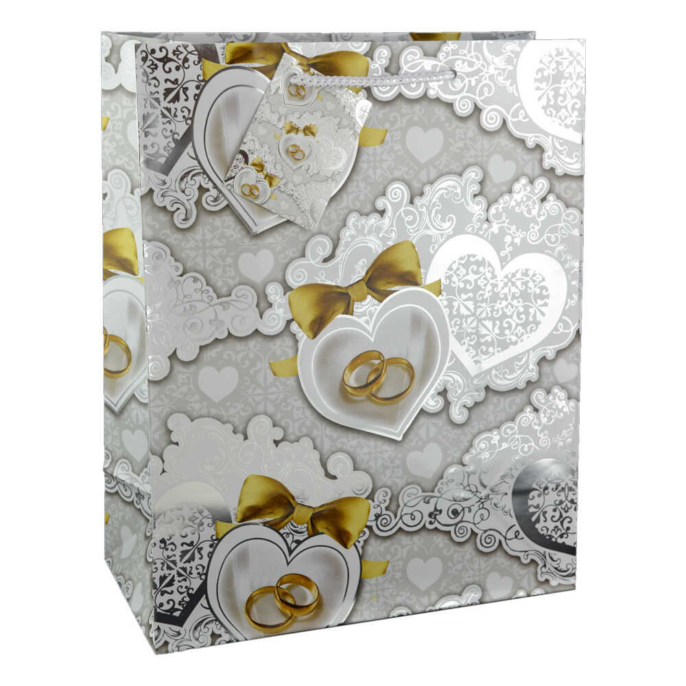 Punga cadou din hatie Design Wedding, 26x32 CM - Hontfar