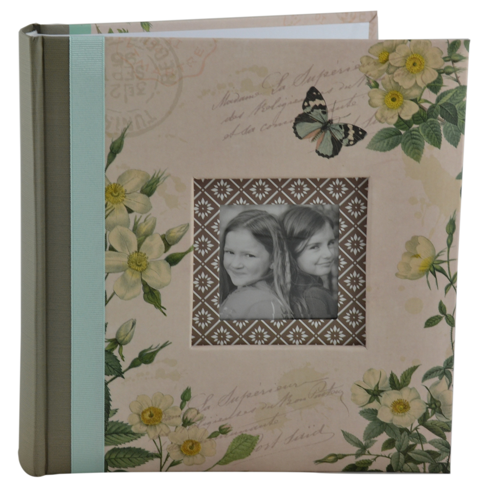 Album pentru fotografii - Design cu fluturi si flori - 2 culori - Hontfar
