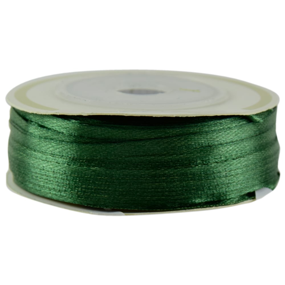 Rola panglica satin Verde 3 mm x 50 m - Hontfar