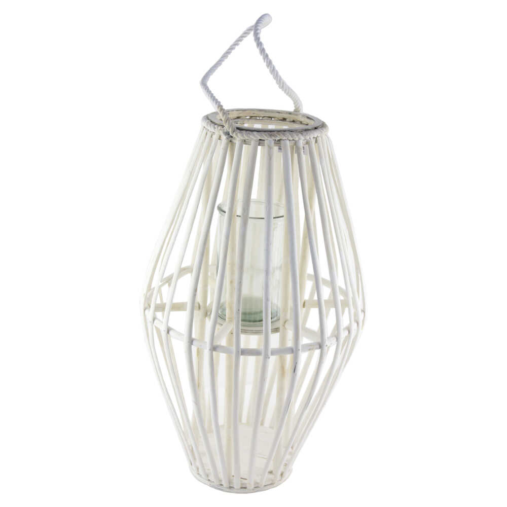Felinar din ratan cu candela 31x52 CM - Hontfar