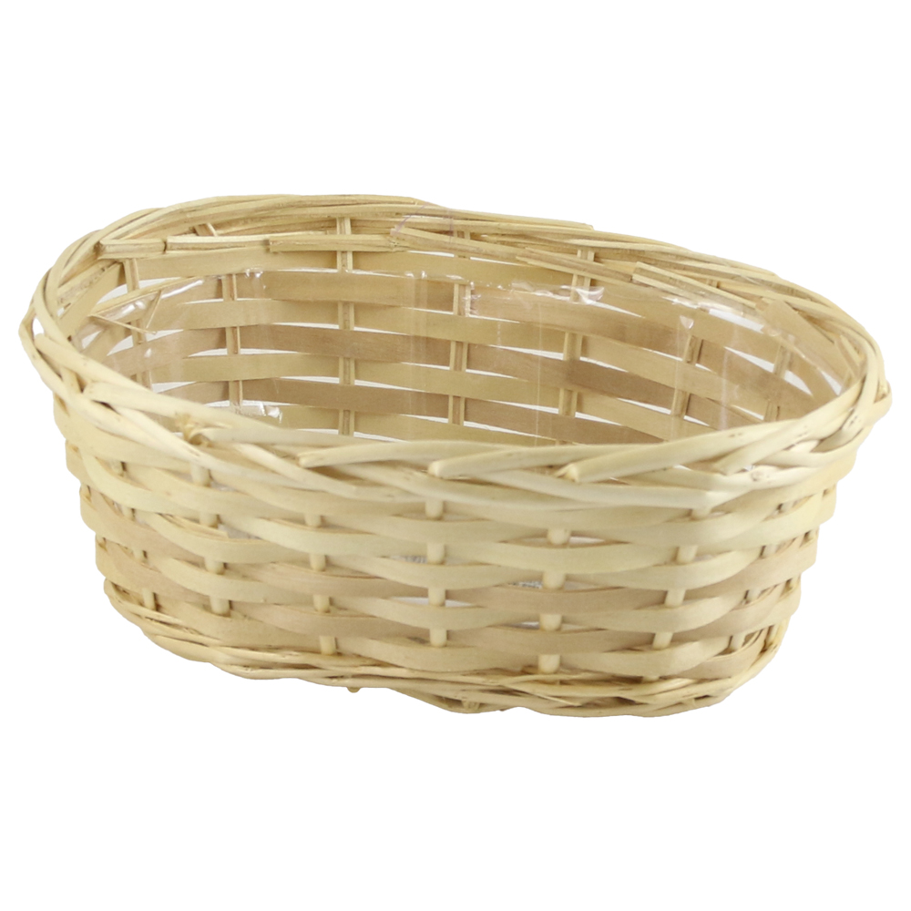 Cos oval natur din rachita 25x15 CM - Hontfar