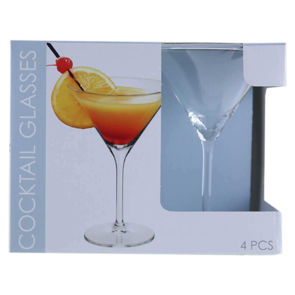 Set 4 pahare cocktail din sticla 260 ml, Glass Collection - Hontfar