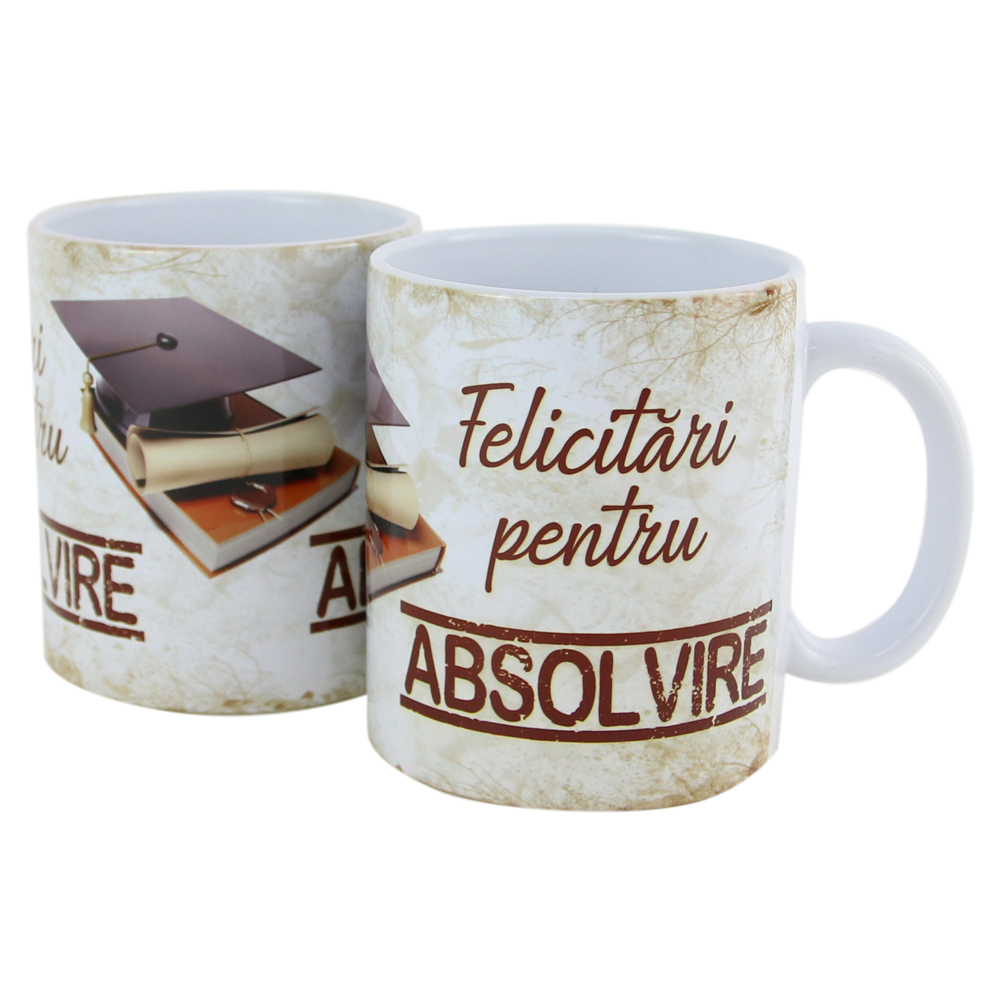 Cana ceramica "Felicitari pentru Absolvire" 330 ml - Hontfar