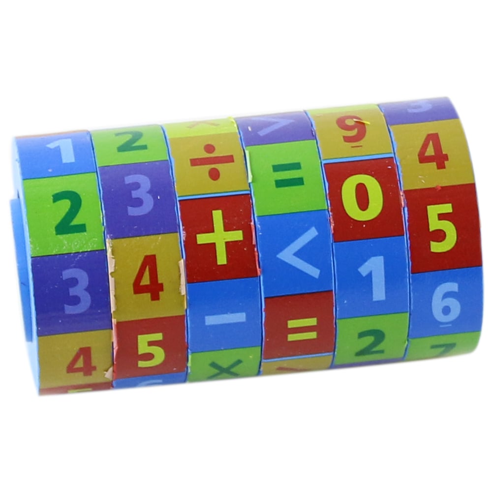 Puzzle educational matematic din lemn, Cub Magic 9x5.5 CM - Hontfar
