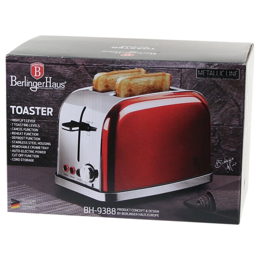 Prajitor de paine/Toaster Berlinger Haus, Metallic Line Burgundy - Hontfar