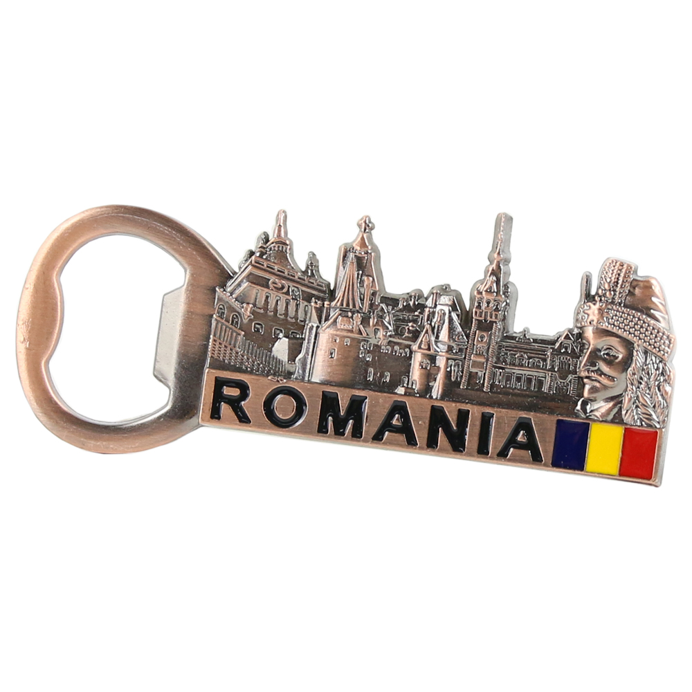 Magnet frigider cu desfacator din metal 8x3 CM, Romania, Castele - Hontfar