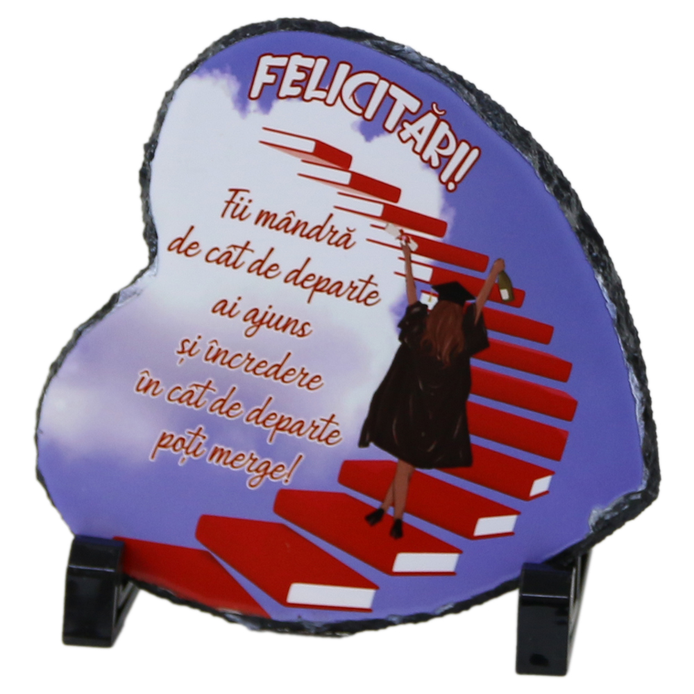 Placa ardezie "Felicitari!" pentru Absolvire 14x14 CM - Hontfar