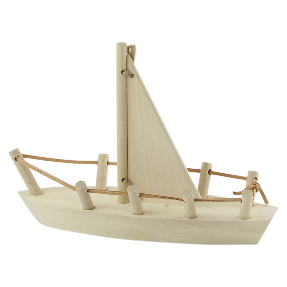 Jucarie din lemn Barca cu vela 24 CM - Hontfar