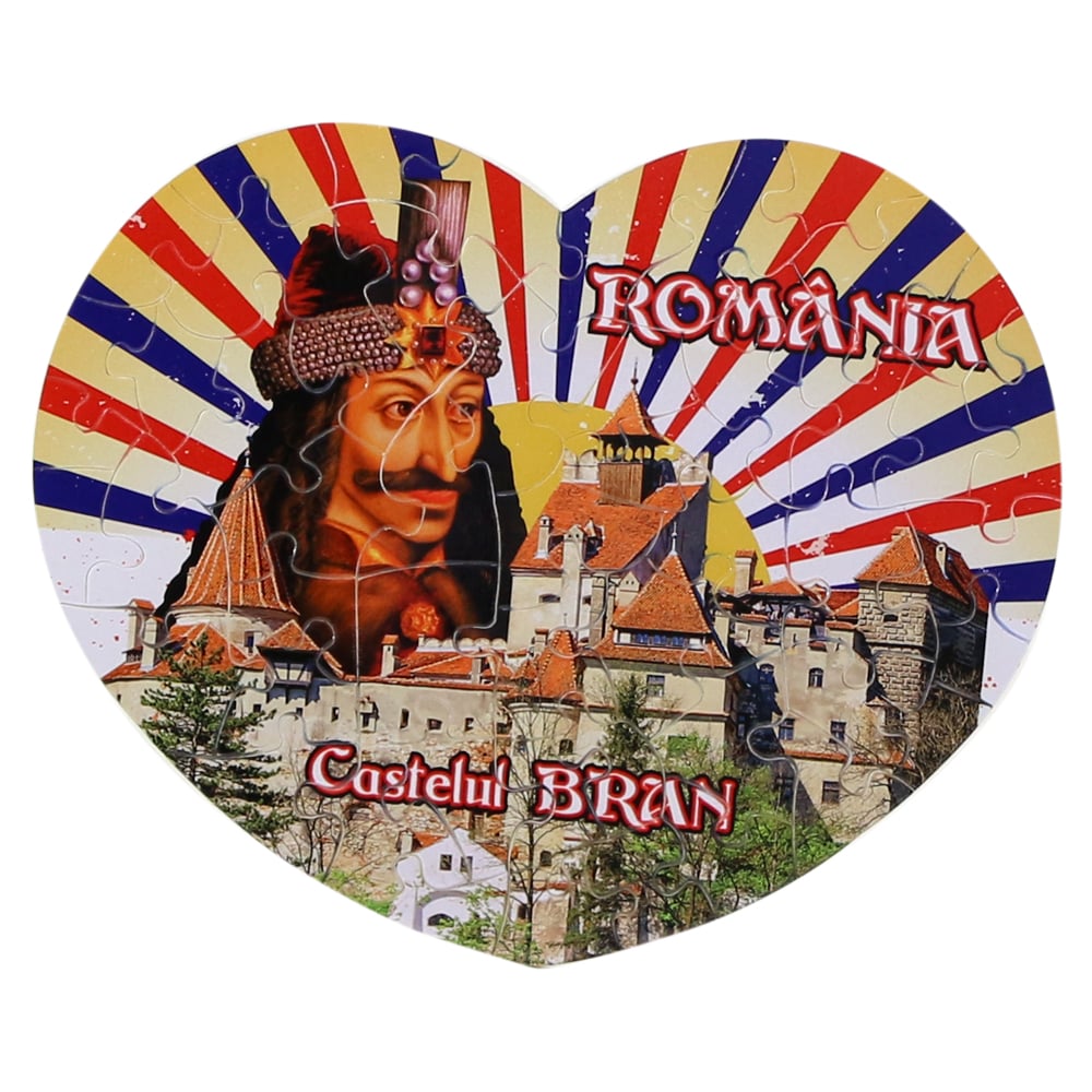 Puzzle Inima "Castelul Bran" 24x19 CM - Hontfar