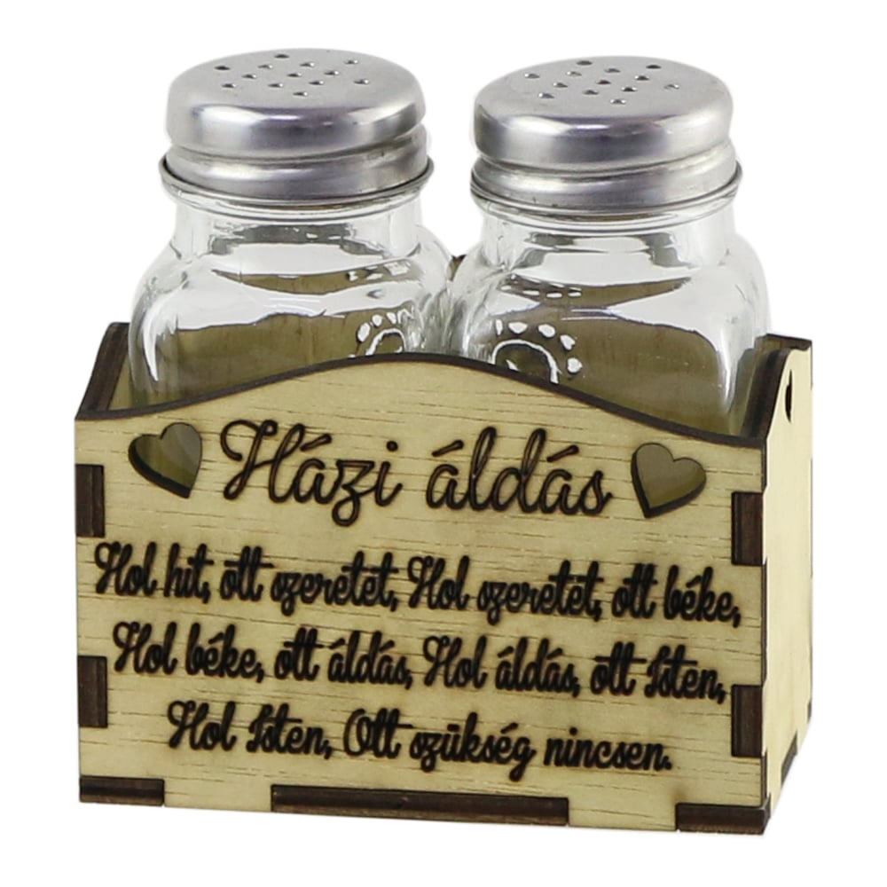 Set solnita si pipernita cu suport lemn "Hazi Aldas" - Hontfar