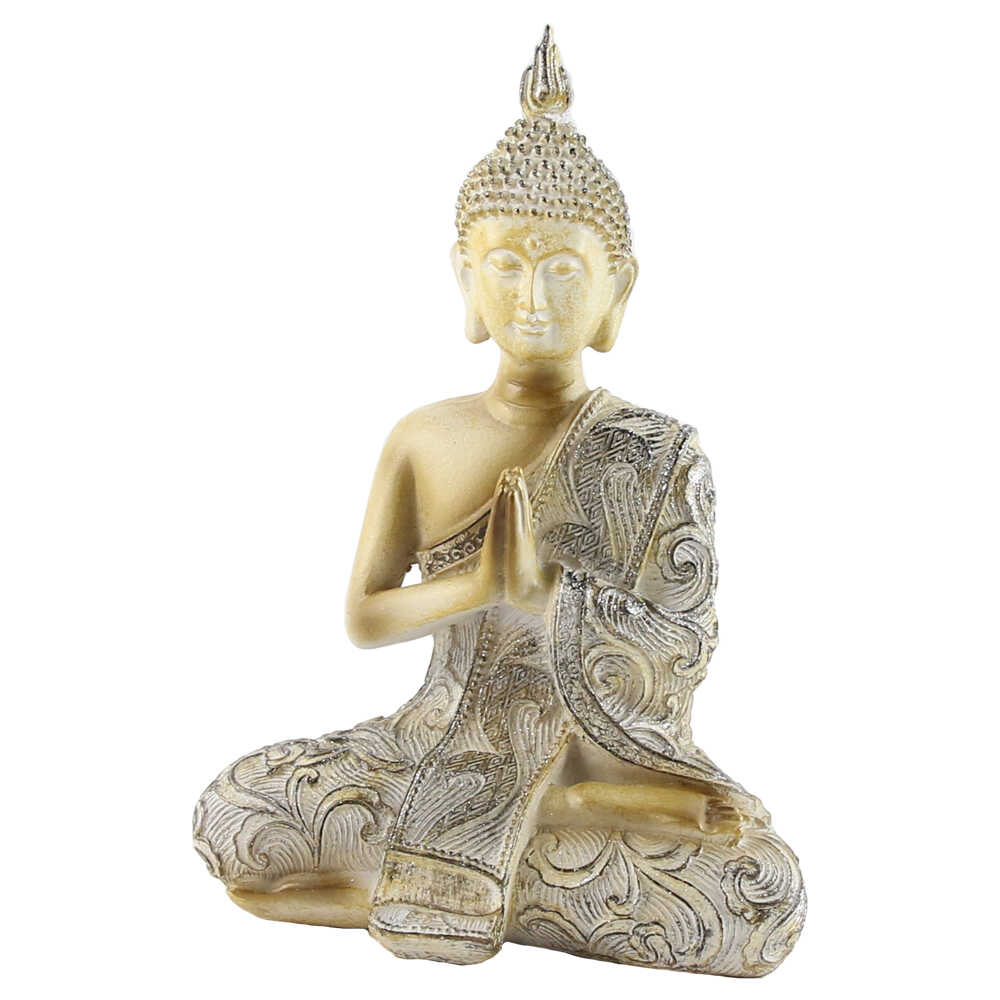 Statueta Buddha, 20 CM, din rasina, cu sclipici - Hontfar