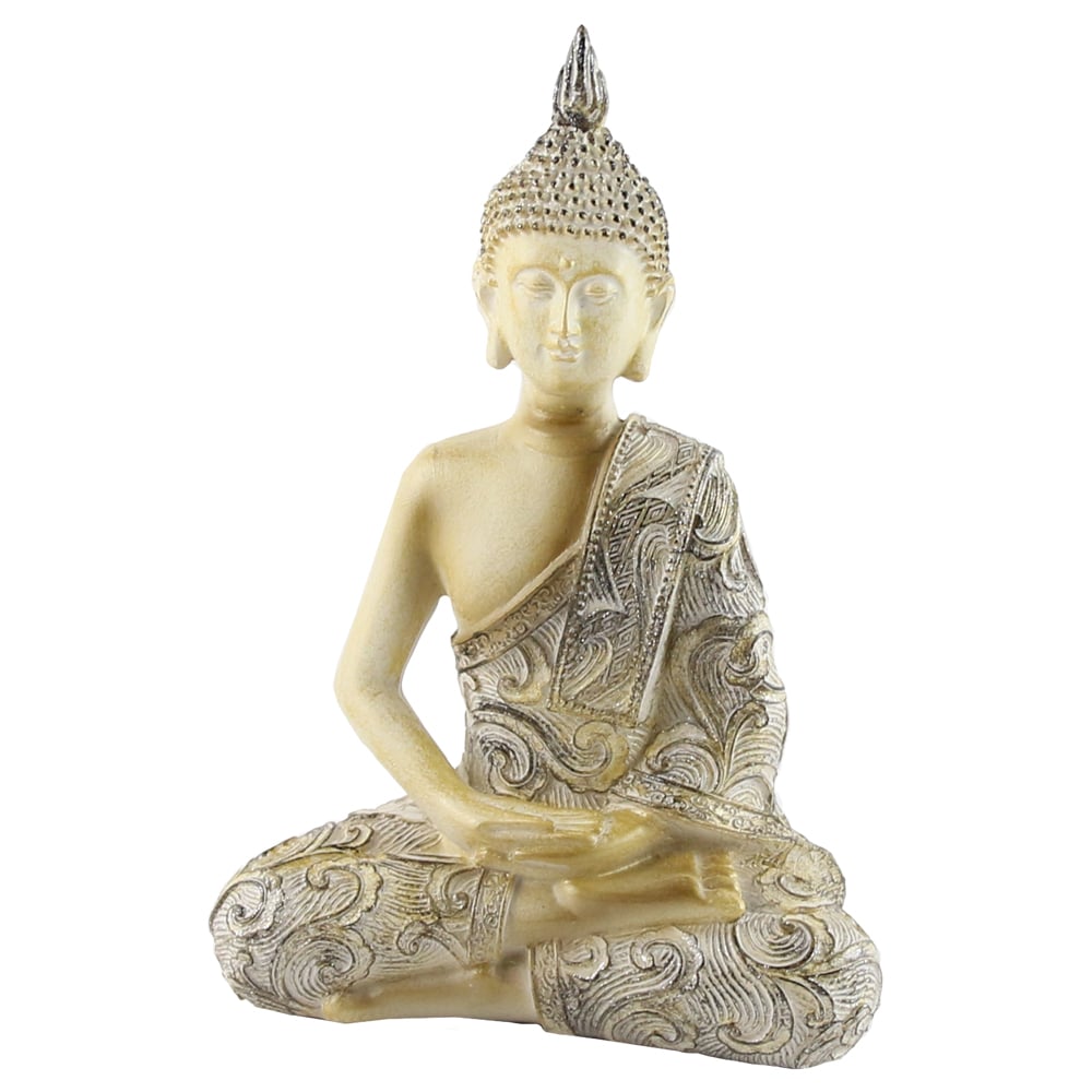 Statueta Buddha, 20 CM, din rasina, cu sclipici - Hontfar