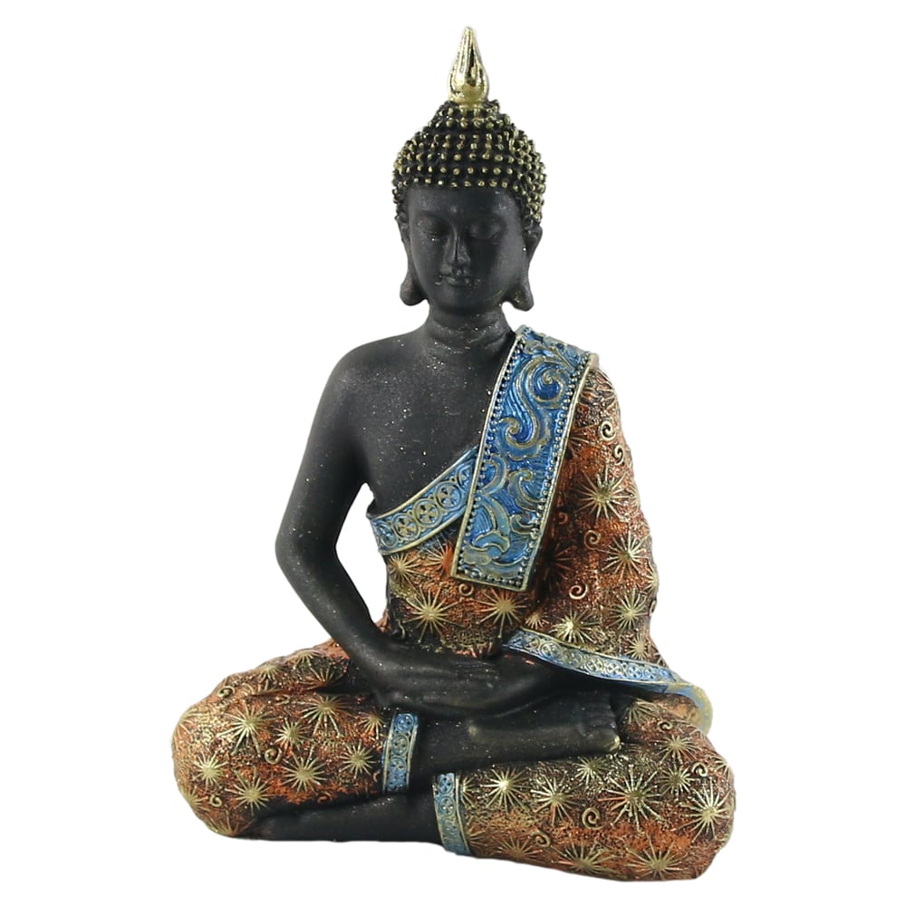 Statueta Buddha, 20 CM, din rasina, negru - Hontfar