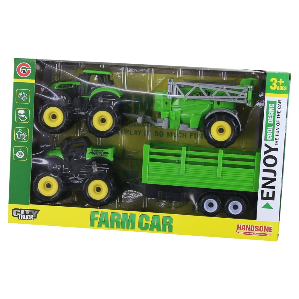 Set 2 tractor cu remorca Farma Car, 3+ - Hontfar