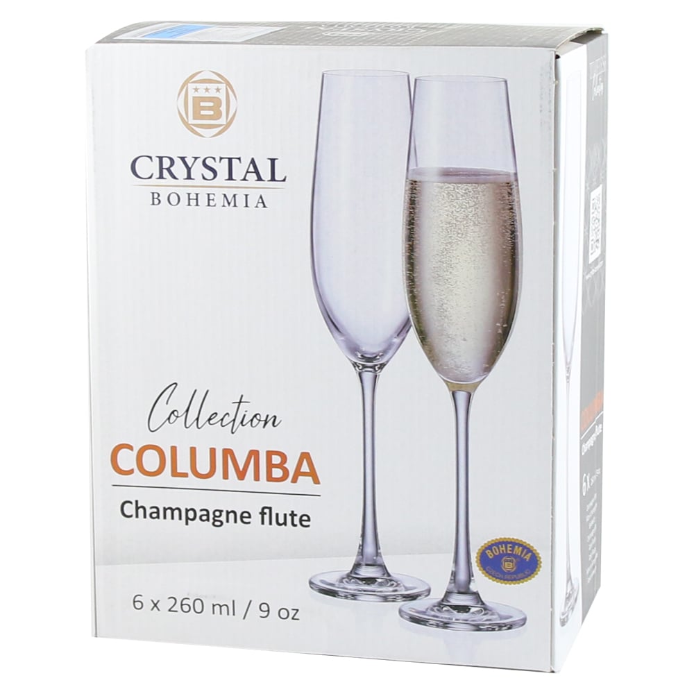 Set 6 pahare sampanie 260 ml, Columba Collection - Hontfar