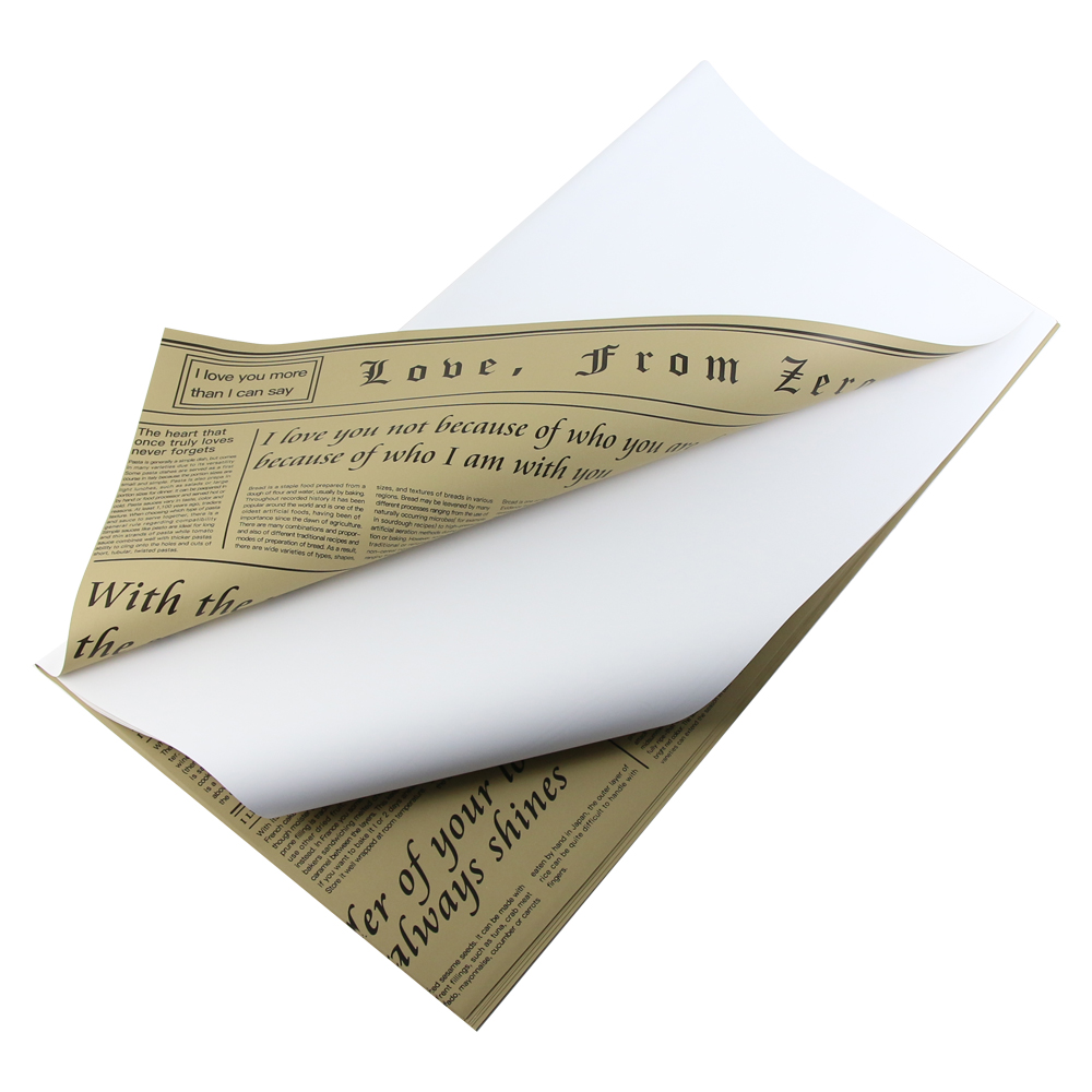 Set 20 coli ambalaj de flori, 58x58 CM, din plastic, alb/ziar - Hontfar