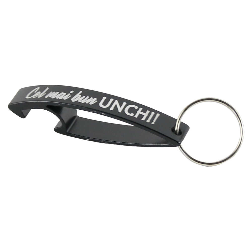 Breloc cu desfacator de sticle "Cel mai bun Unchi", 6.5 CM, negru - Hontfar