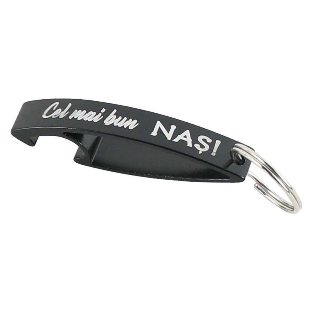 Breloc cu desfacator de sticle "Cel mai bun Nas", 6.5 CM, negru - Hontfar
