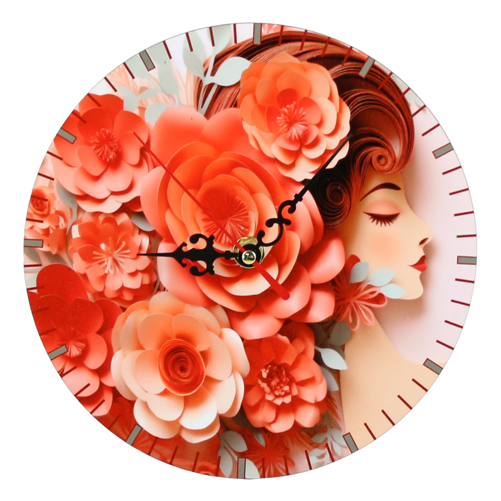 Ceas perete din lemn 19.5 CM, Femeie - Hontfar