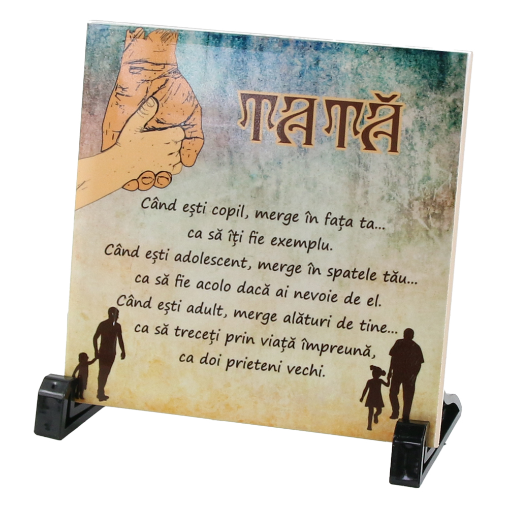 Placa decorativa "Tata...Cand esti copil..." 15x15 CM - Hontfar
