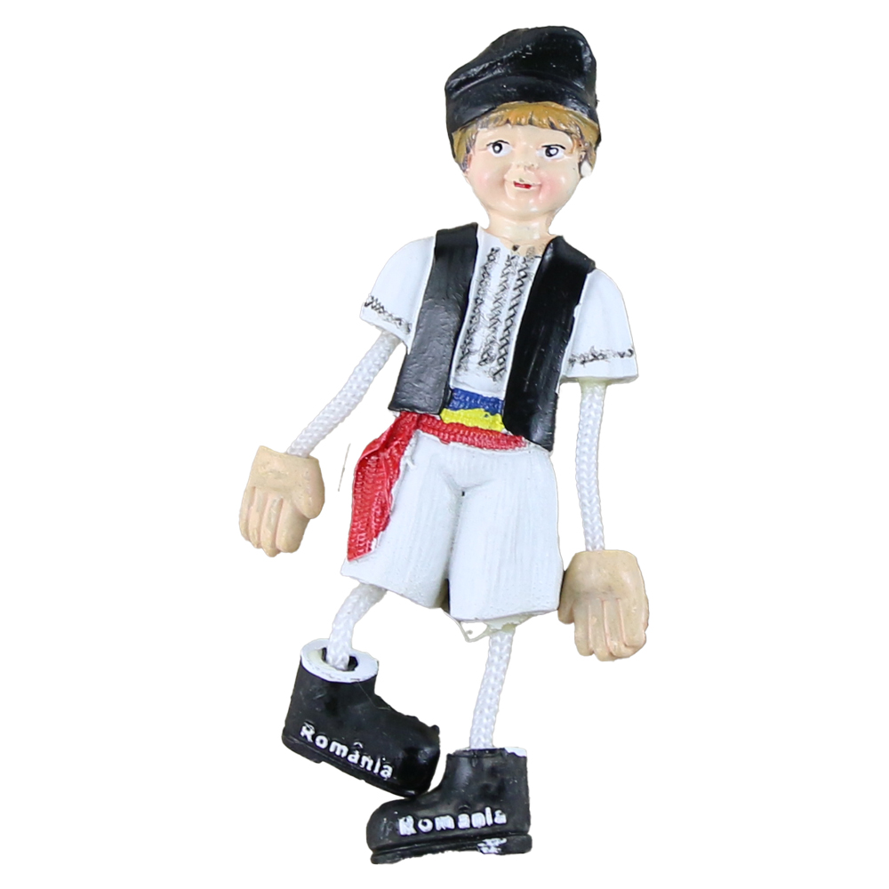 Magnet frigider din rasina 4x10 CM, Port traditional romanesc - Hontfar