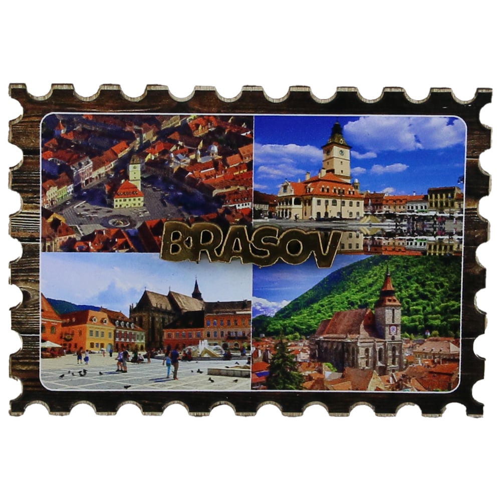 Magnet frigider din lemn "Brasov" 10x7 CM, imagini 4 - Hontfar