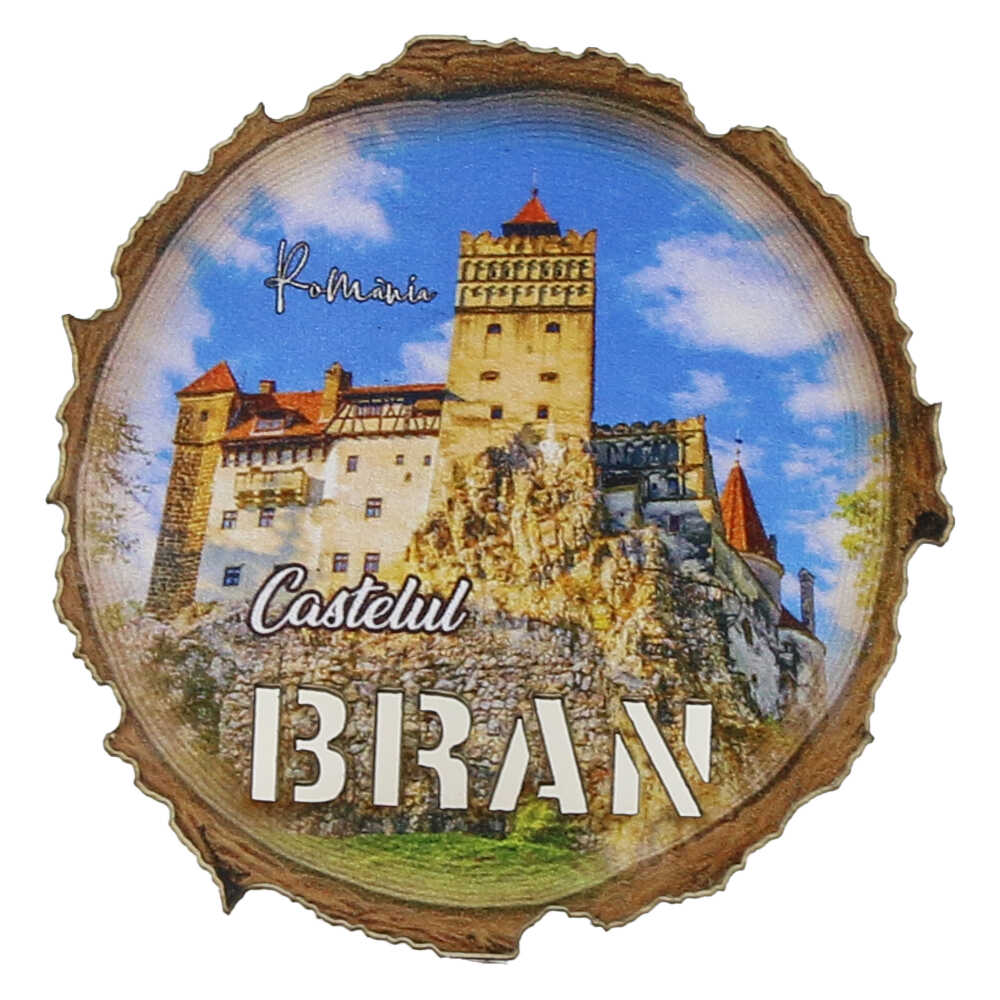 Magnet frigider din lemn "Castelul Bran" 7 CM, Romania - Hontfar
