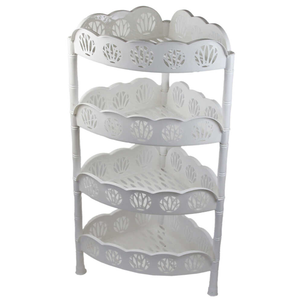 Raft de colt cu 4 etajere, plastic, Sterk - Hontfar