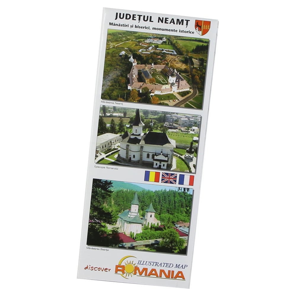 Harta ilustrata Judetul Neamt, Manastiri si biserici, monumente ...